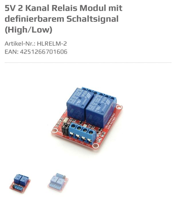 Arduino 5V 2 Kanal Relais Modul (Neu und originalverpackt) in für CHF 1 – mit Lieferung auf ...