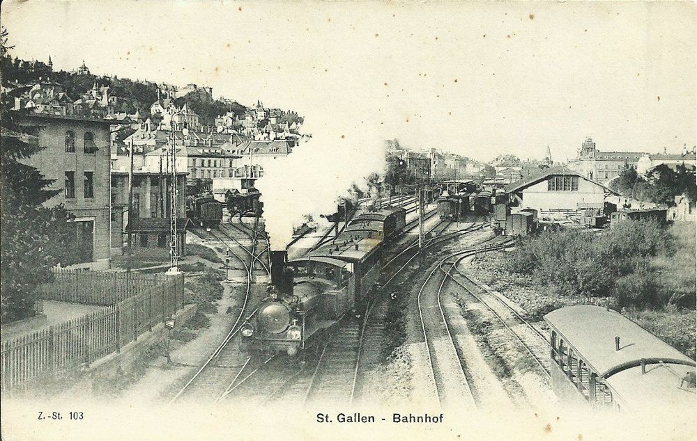 AK ST. GALLEN BAHNHOF 1908 BAHN DAMPFZUG (Gebraucht) in Aarau für CHF 42 – mit Lieferung auf ...