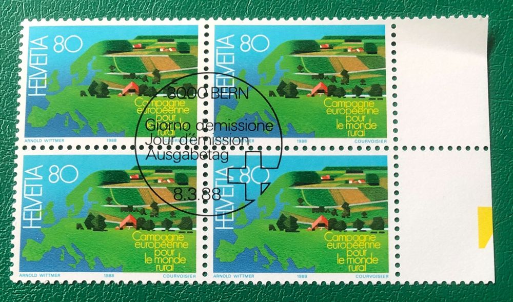 4 er Block Nr. 761 mit ETStempel Bern (Gebraucht) in Aarau für CHF 0.6 ...