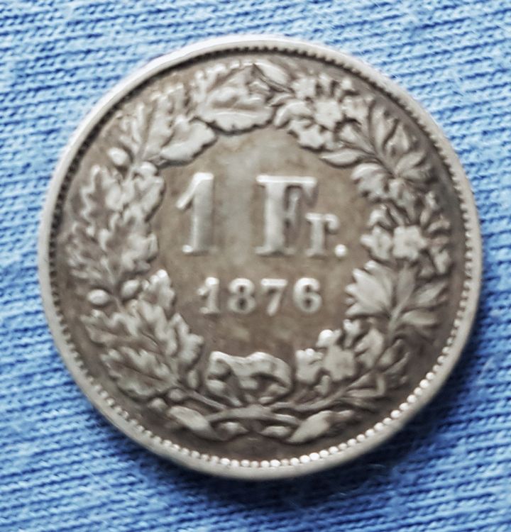 1 Franken 1876 uralte und seltene Silbermünze ab nur 1 Fr !! | Acheter sur Ricardo
