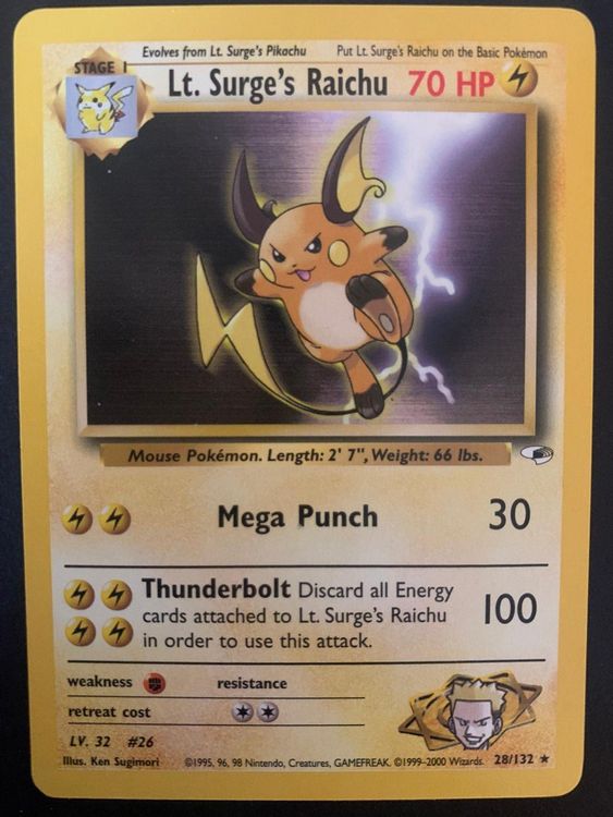LT. Surge's Raichu 28/132 GYM HEROES (Gebraucht) in Zürich für CHF 20 ...