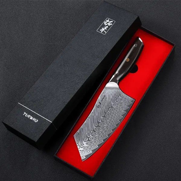 67-Lagen Damaststahl Hackmesser Handgeschmiedet aus Asien (Neu und ...