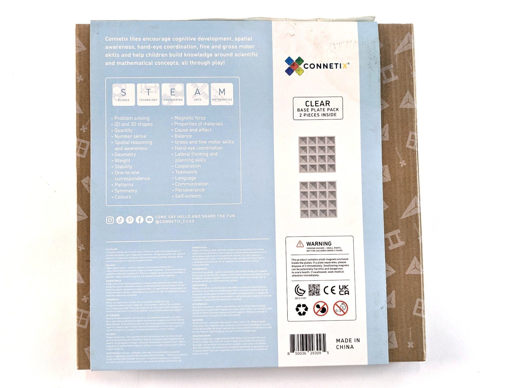 CONNETIX Magnetic Tiles Clear Base Plate 2 Pc (Neu (gemäss Beschreibung ...