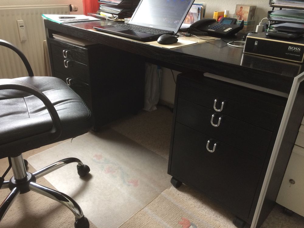 IKEA Schreibtisch Princip mit Rollcontainer mit 3 Schubladen (Gebraucht ...