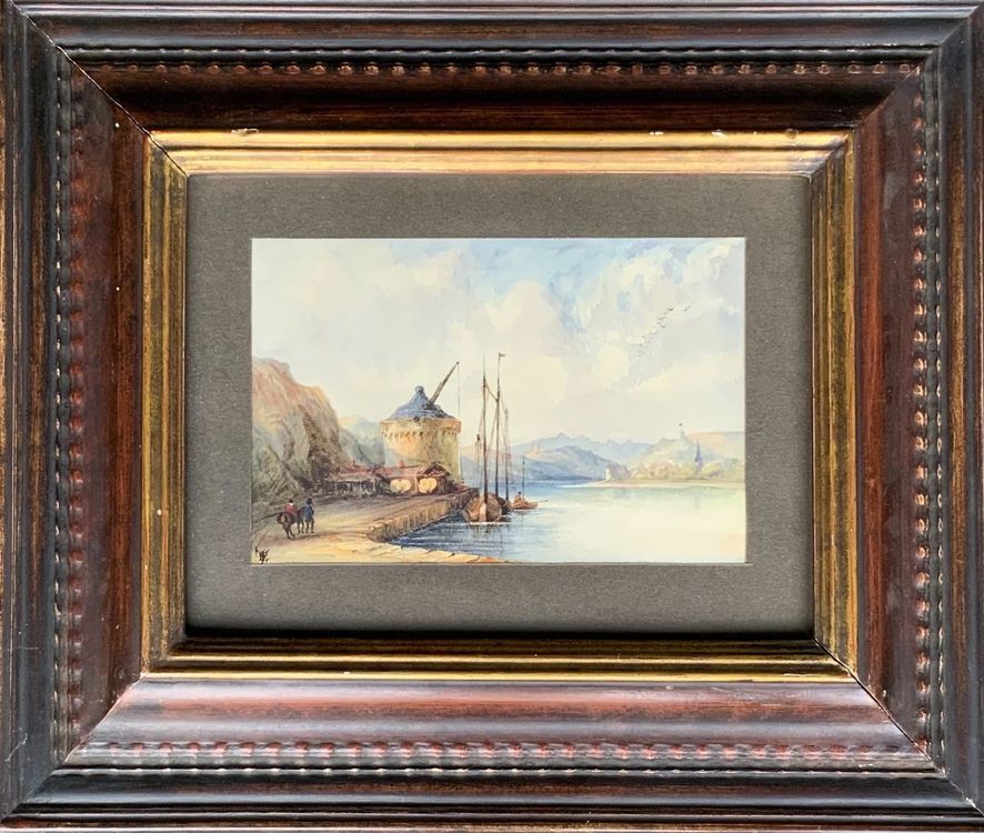 Antike Aquarelle Landschaft Mono | Kaufen auf Ricardo