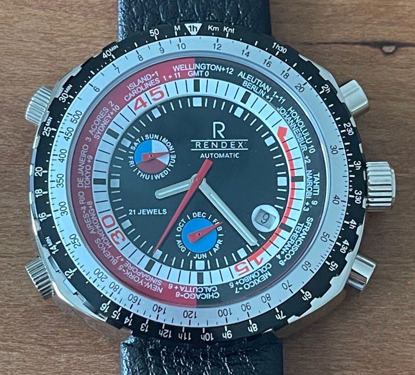 Vintage Rendex Worldtimer 47mm Automatic Neu (Neu (gemäss Beschreibung ...
