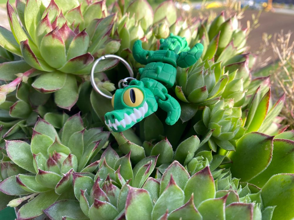 Mini Krokodil Schlüsselanhänger (M) - Grün - 3D Druck | Kaufen auf Ricardo