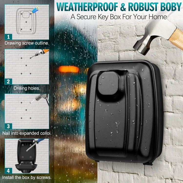 Schlüsseltresor mit Zahlencode Wasserdicht Schlüsselbox | Kaufen auf ...