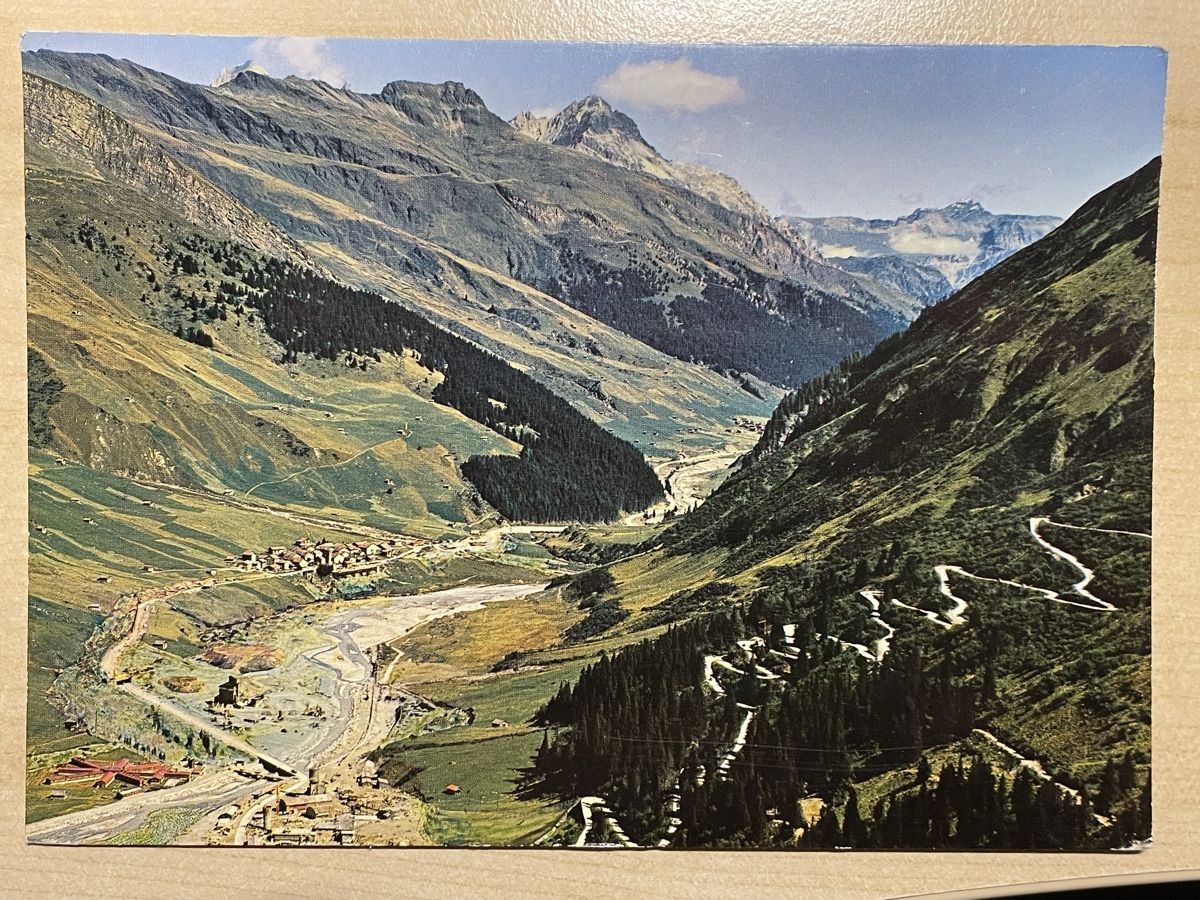 Ansichtskarte von San Bernardino-Pass, Nordseite mit Baustel (Gebraucht ...