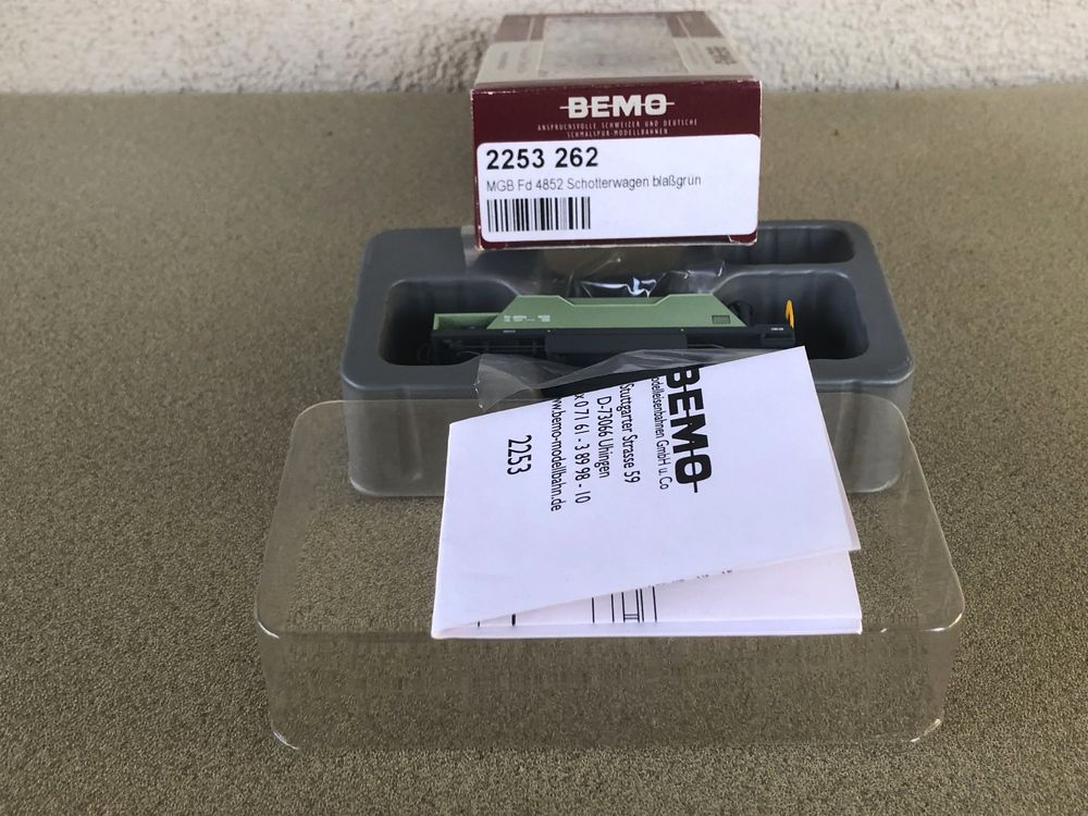 BEMO 2253 262 MGB Fd 4852 Schotterwagen blassgrün HOm (Gebraucht) in Echandens für CHF 64 – mit ...