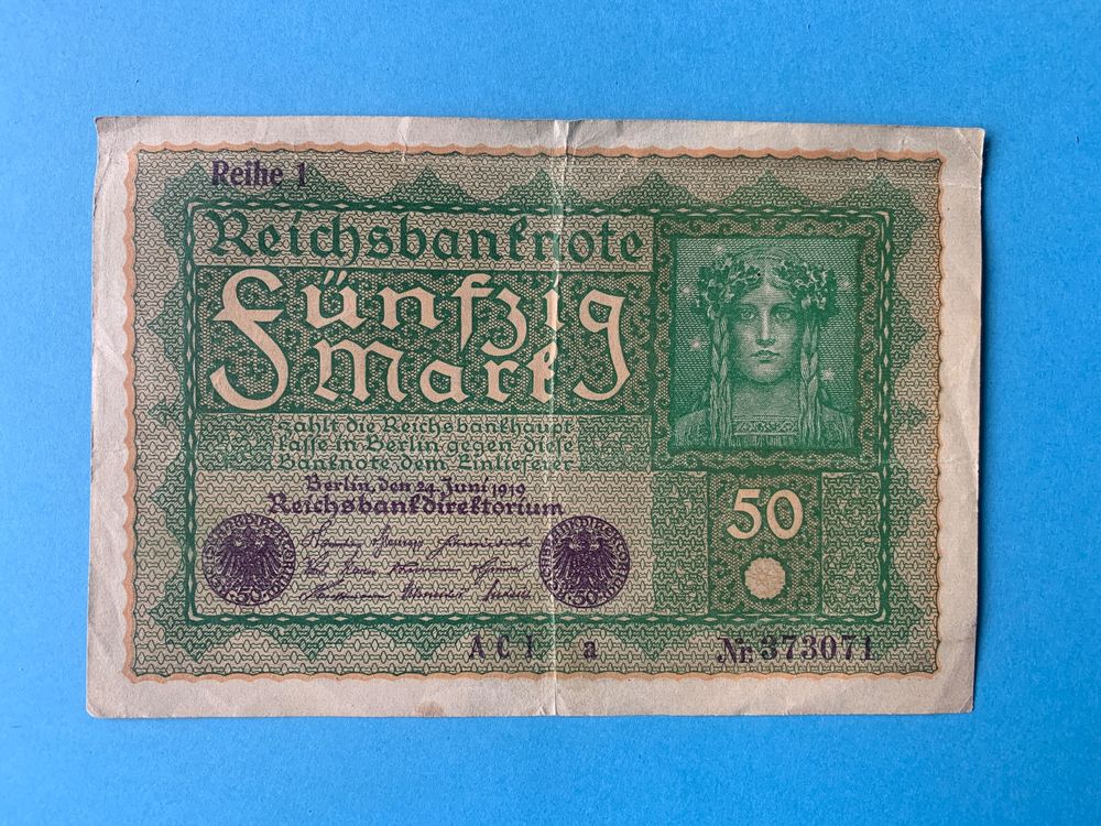 DEUTSCHLAND - REICHBANKNOTE Fünfzig Mark - 24. Juni 1919 (Gebraucht) in ...