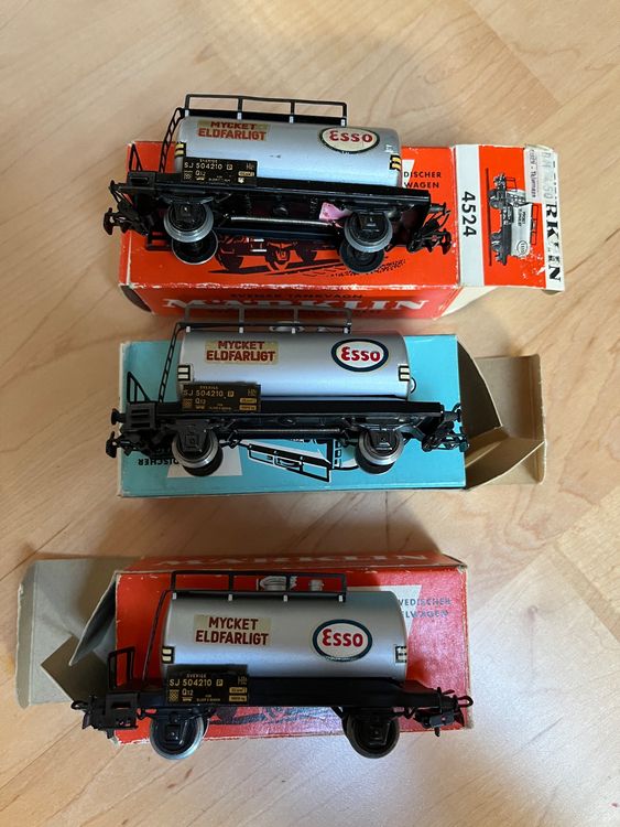 Märklin 4524 SJ Esso Kesselwagen Mycket eldfarligt OVP 3x (Gebraucht ...