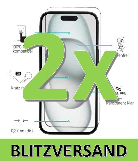 2x IPhone 17/17 Pro/17 Pro Max/AIR Schutzglas Panzerglas SET (Neu und ...