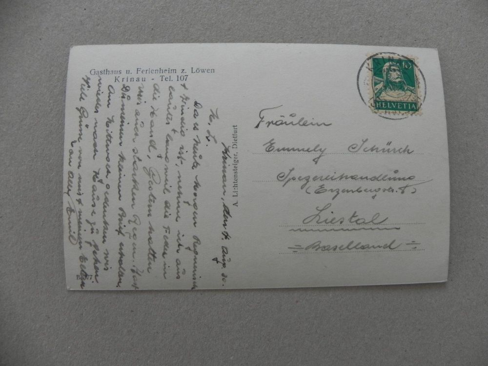 Karte Krinau Toggenburg Sg Gasthaus Zum Löwen 1930 Kaufen Auf Ricardo