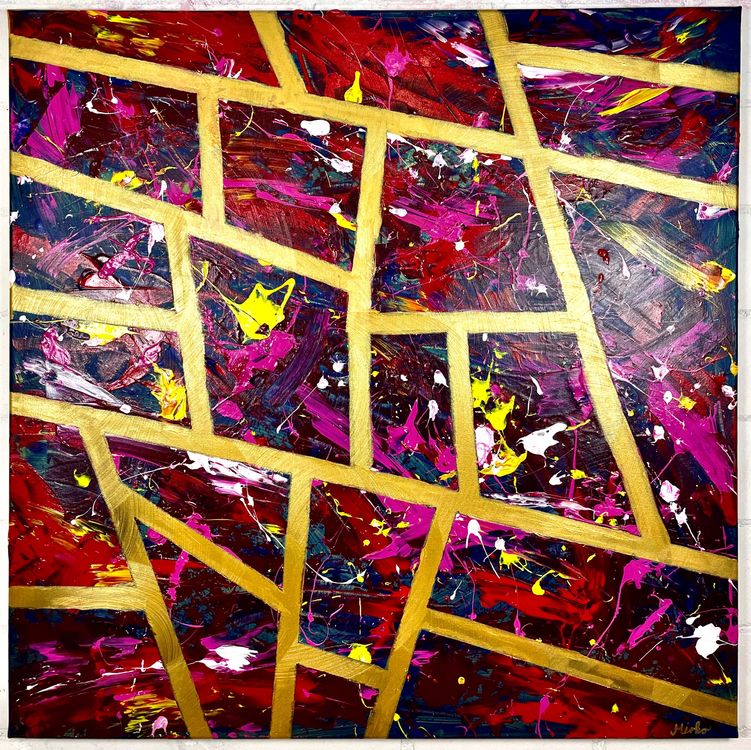 Gemälde Acrylbild abstrakt 100 x 100 cm | Kaufen auf Ricardo