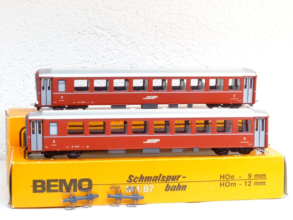 Bemo 2 x 3253 Personenwagen RhB, Rot, B2316 + B2317, H0m,OVP (Gebraucht) in Wohlen für CHF 35 ...