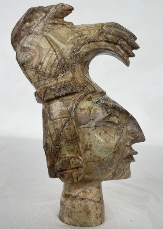 Rarität feiner antiker Mexiko Stein Kopf - Figur 14 cm | Kaufen auf Ricardo
