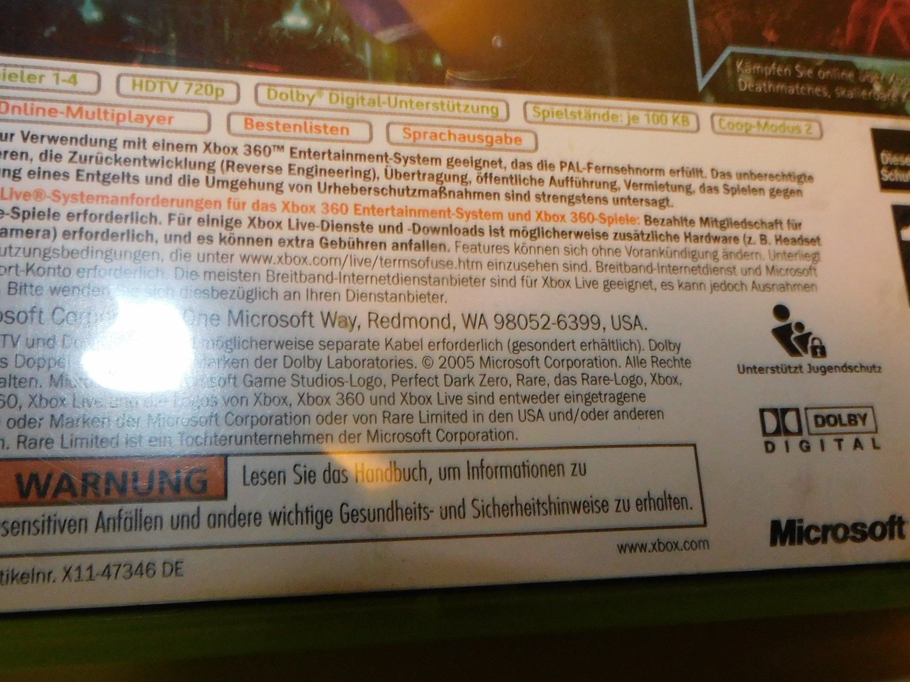 XBOX 360 - Game Videospiel Perfect Dark Zero - 2005 (Gebraucht) in ...