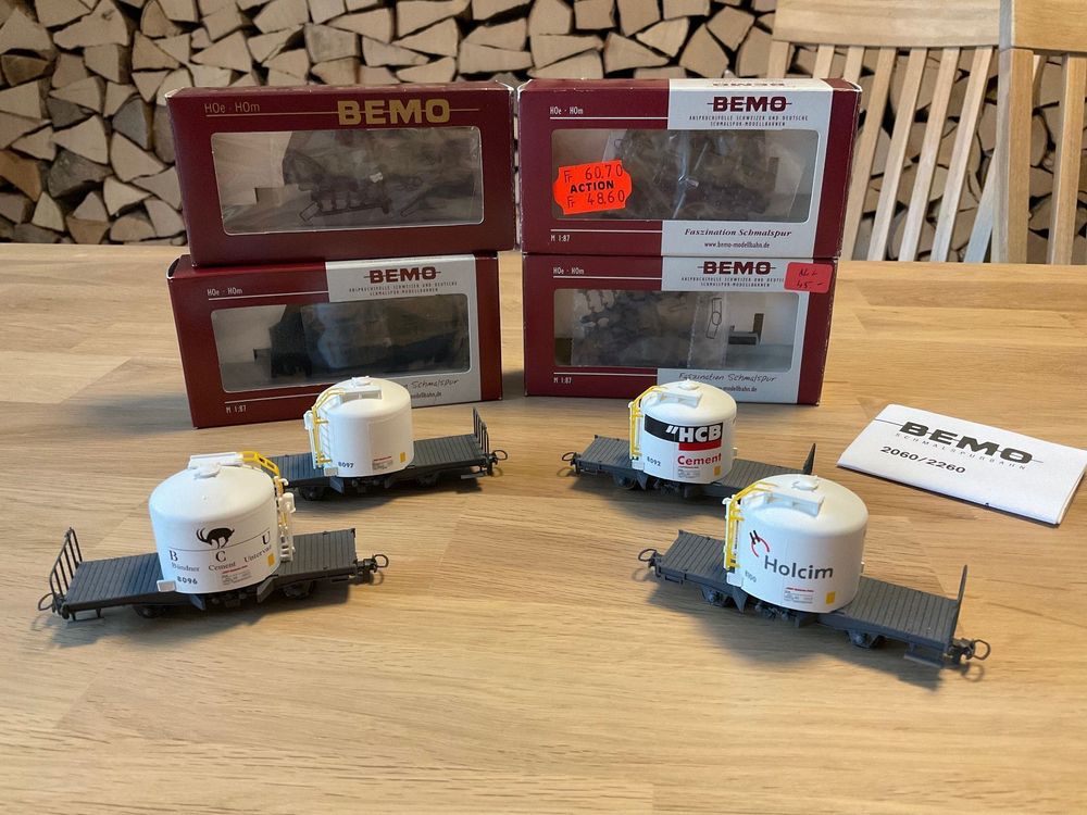 Wagons marchandises Bemo HOm RhB (Neu und originalverpackt) in Arzier ...