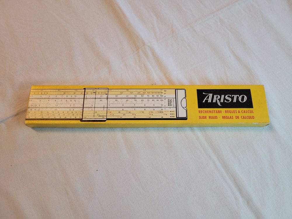 Règle à calcul Aristo Scholar, vintage, étui n•0903 (Neu und ...