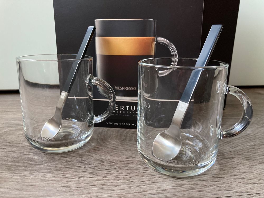 Nespresso Vertuo Mug Set / 2 Tassen mit 2 Löffeln / wie Neu (Neu und ...