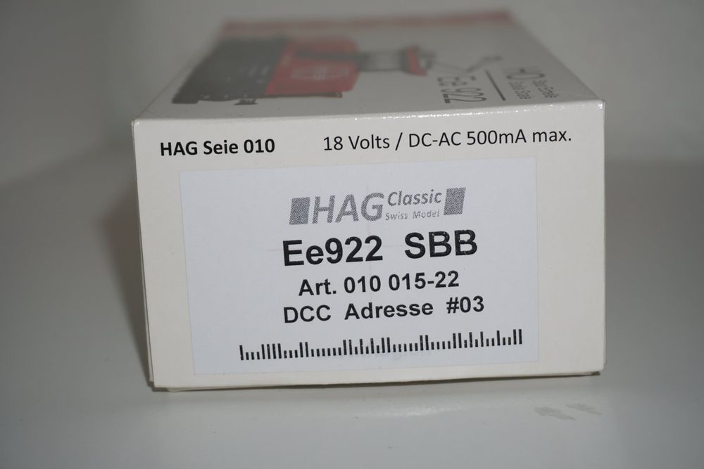 HAG Classic 010 015-22 - SBB Ee 922 Papamobil digital H0/DC (Gebraucht ...