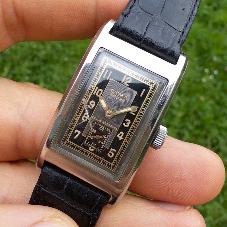 Rare CYMA Sport Clamshell Brev. 189190 Waterproof Tank Watch (Gebraucht ...