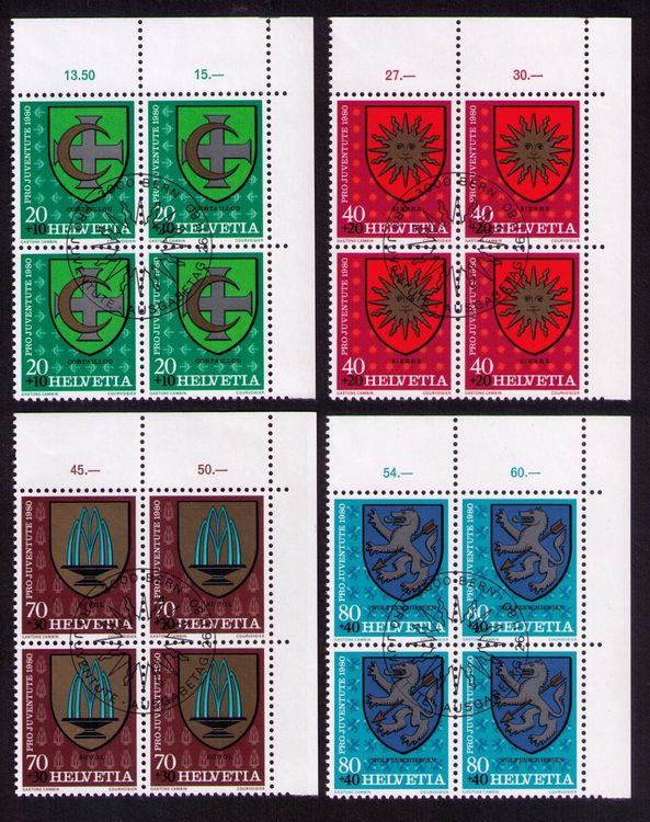 1980_J273-276_PJ Gemeindewappen_Sierre_Scuol_Wolf .._VB ET | Kaufen auf Ricardo