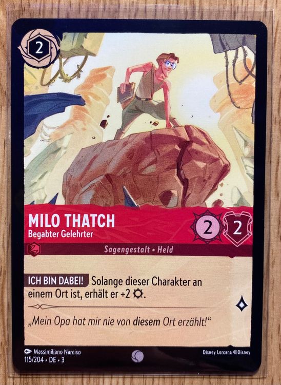 Milo Thatch DE 115 Disney Lorcana 3 (Neu (gemäss Beschreibung)) in Rafz ...