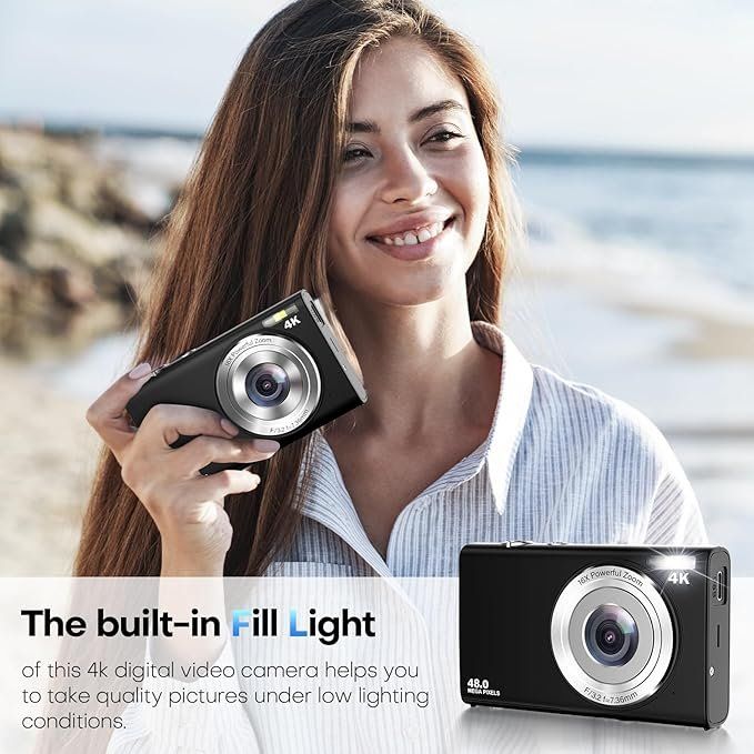 Digitalkamera 4K Autofokus Fotoapparat Fotokamera mit 32G SD (Neu und ...