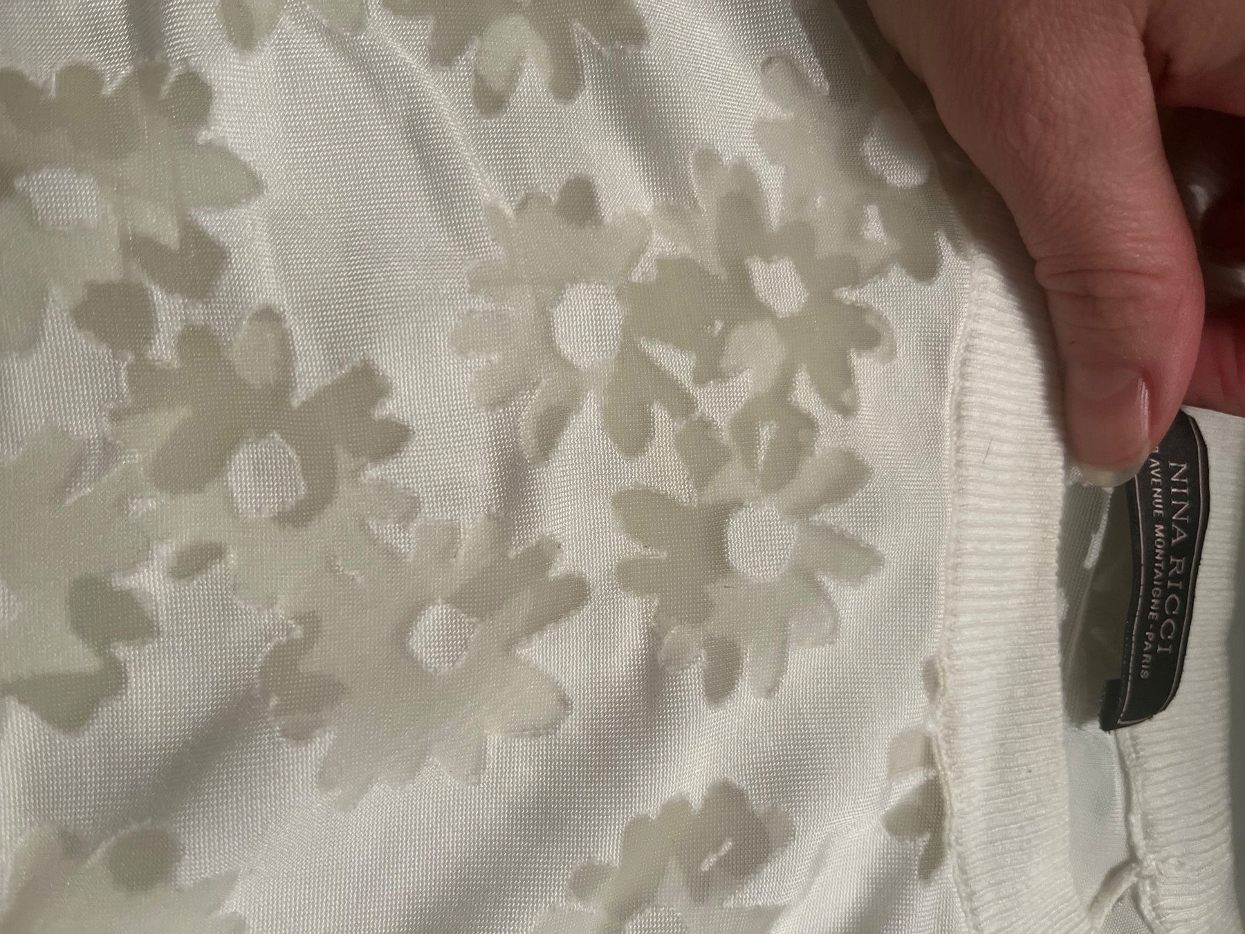Nina Ricci Pull fin blanc à fleurs - Taille M - (Neuf (Voir description ...