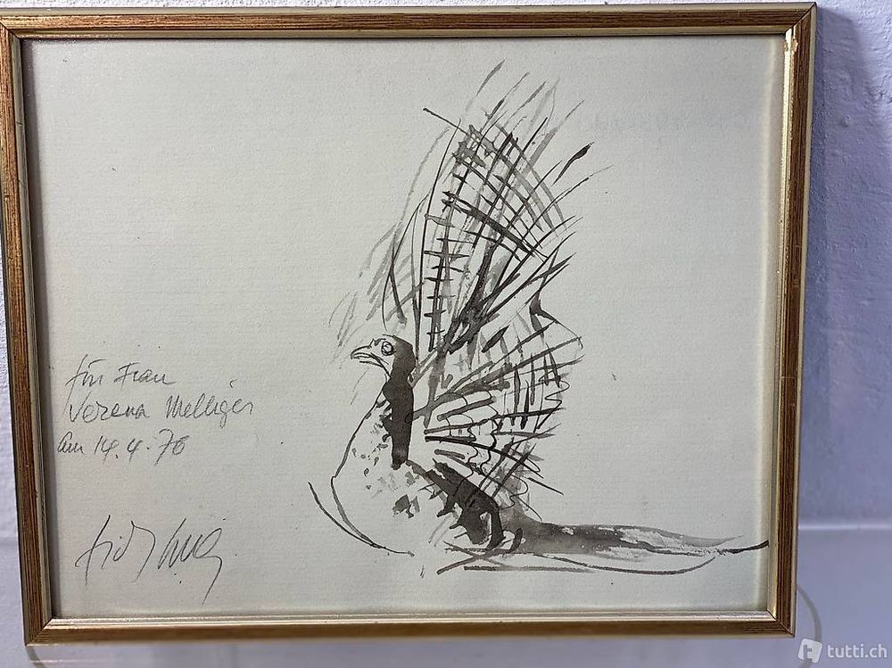 Original Aquarell von Fritz Hug signiert - Auerhahn (Neu (gemäss Beschreibung)) in Chur für CHF ...