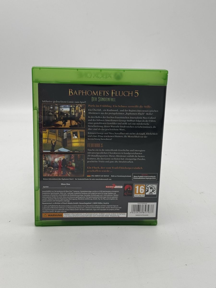 Xbox One „Baphomets Fluch 5 – Der Sündenfall“ (Gebraucht) in Kloten für ...