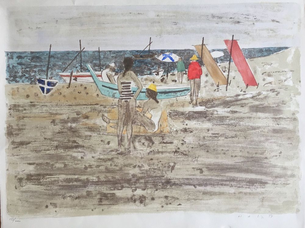 Hermann Alfred Sigg (* 1924), Farblithographie, Baden, 1957 (Gebraucht ...