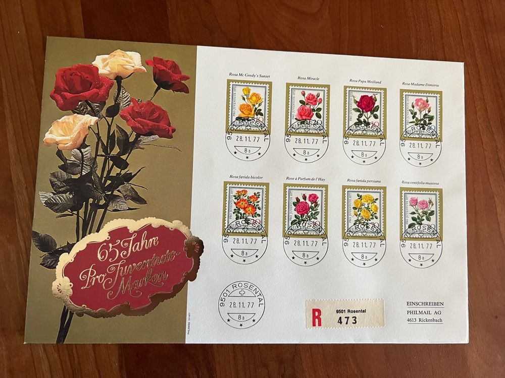 Grossbrief PJ Rosen Viererblock FDC 1977 (C330) | Kaufen auf Ricardo