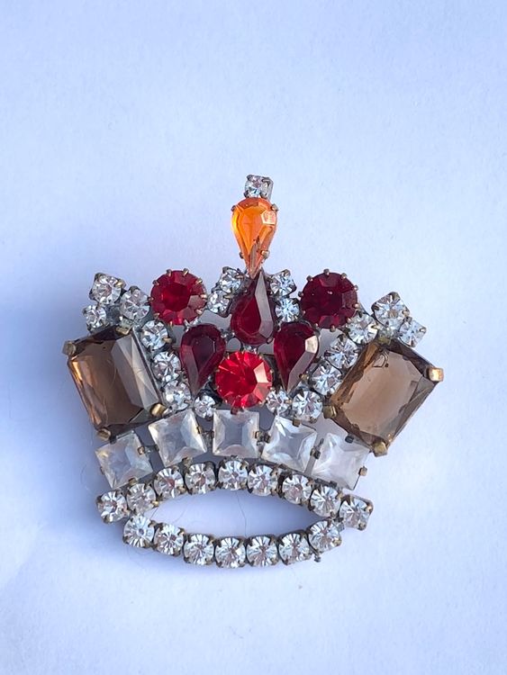 Elegante Gablonzer Kronen-Brosche Krone crown couronne | Kaufen auf Ricardo