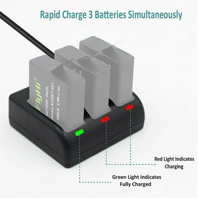 3 Port Ladegerät USB GoPro Hero 5/6/7 (Neu und originalverpackt) in Fulenbach für CHF 8.9 – mit ...