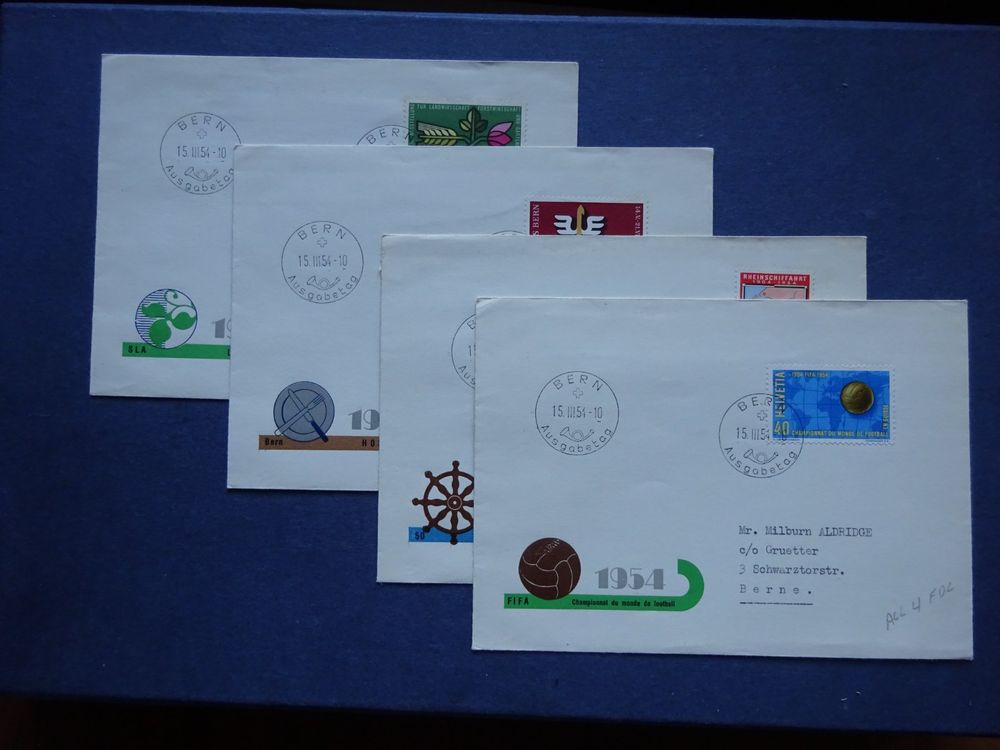 1954 Z-Nr. 316 - 319 FDC U1 mit Illustration (Gebraucht) in Appenzell-Steinegg für CHF 21 – mit ...