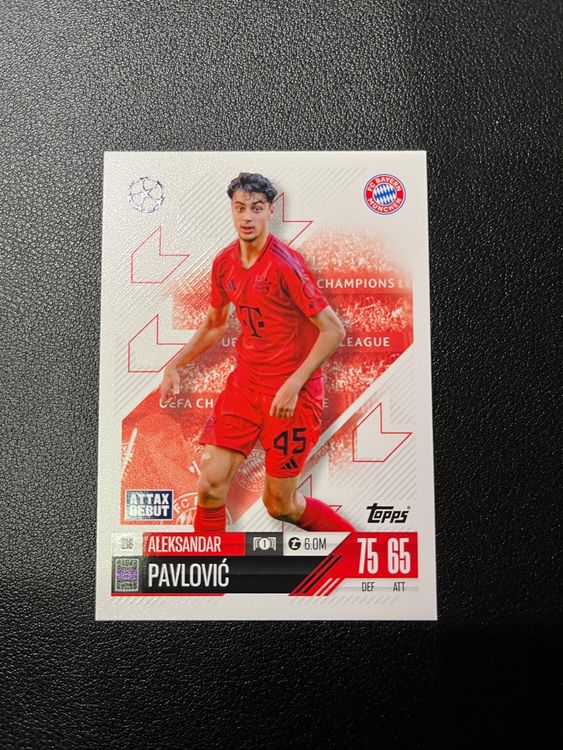 Topps Match Attax 2024/25 Aleksandar Pavlovic 218 (Neu (gemäss Beschreibung)) in oberrüti für ...