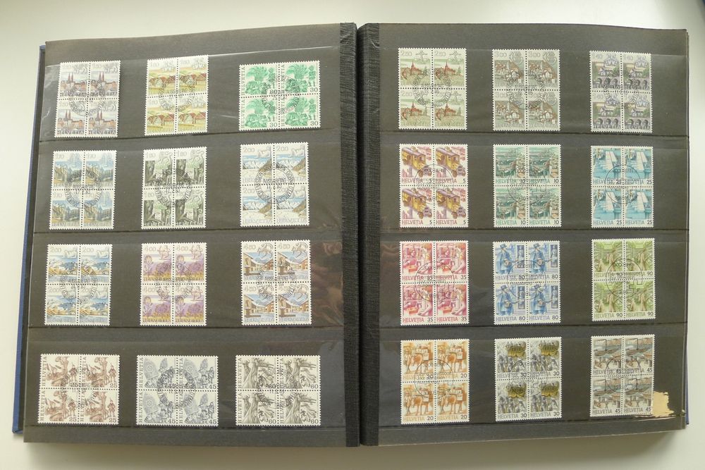 1963-2006, Viererblock-Sammlung gestempelt in 3 Alben (Gebraucht) in Sursee für CHF 100 – mit ...