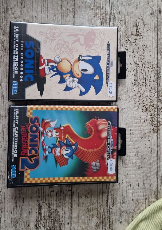 Sega Mega Drive: Sonic 1 + 2 OVP (Gebraucht) in Arisdorf für CHF 32 – nur Abholung auf Ricardo ...