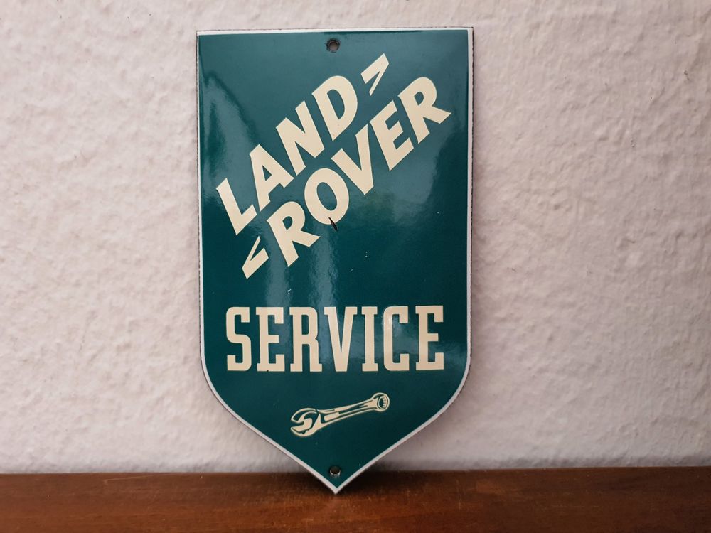 Emailschild Land Rover Service Logo Emaille Schild Reklame (Neu (gemäss ...