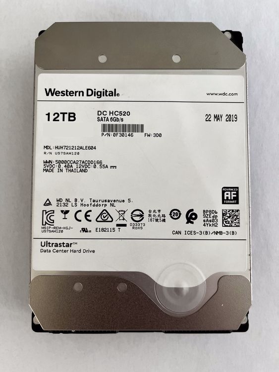 HGST/WD Ultrastar DC HC520 (He12) SATA 12TB - warranty (Gebraucht) in ...
