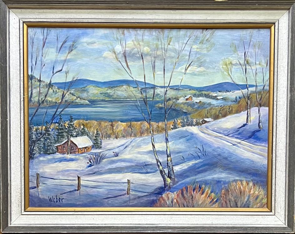 Wunderschöne Winterlandschaft Ölgemälde von Weber, 72x55 cm (Gebraucht) in Kölliken für CHF 5 ...