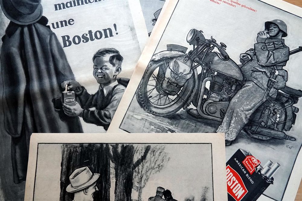 Cigarettes Boston - 6 Werbungen 1949 (1) | Kaufen auf Ricardo