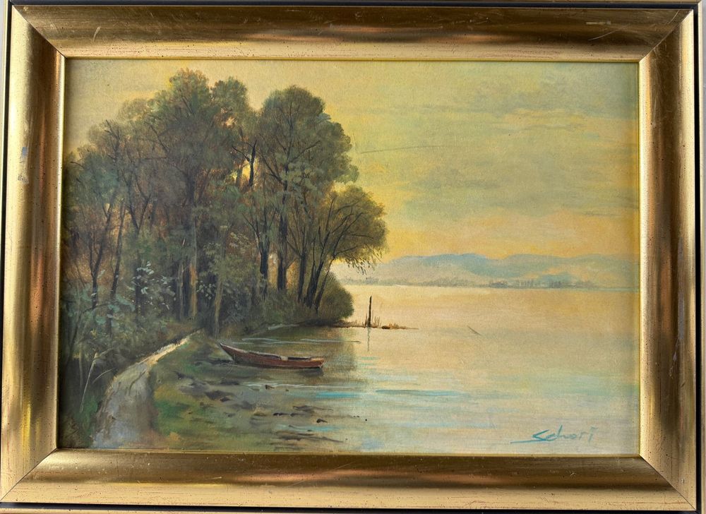 Wunderschönes Ölgemälde "See mit Boot" signiert Schori (Gebraucht) in Neuhausen am Rheinfall für ...
