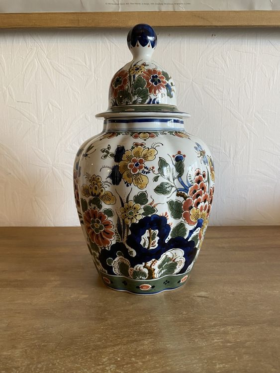 Royal Delft Vase mit Deckel – Polychrome – Handbemalt (Gebraucht) in ...
