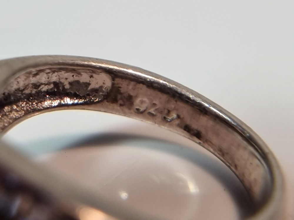 Ring 925er Silber mit Stein ( 2 Punzen ) | Kaufen auf Ricardo