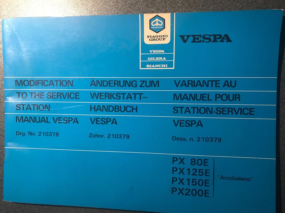 Piaggio PX 80 E - 200 E Original Handbuch (Gebraucht) in Zürich für CHF ...