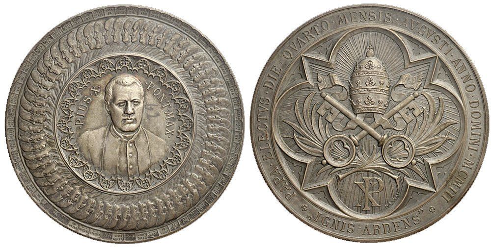 b- Rom, Pius X., Medaille AN I (1904) (Gebraucht) in Chiasso für CHF ...
